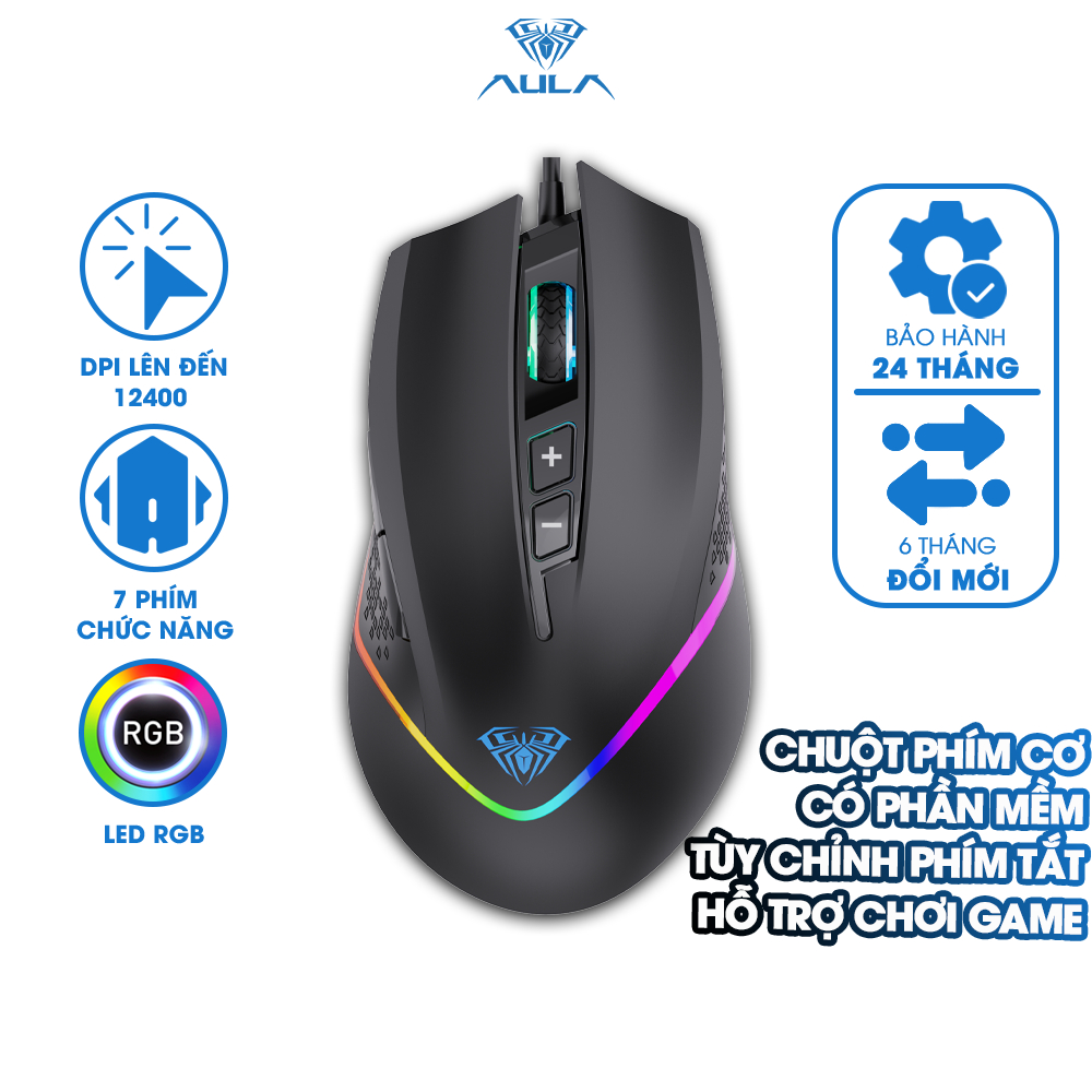 Chuột Gaming Có Dây AULA F805 Có Phần Mềm Tùy Chỉnh Phím Tắt 7 Nút Chức ...