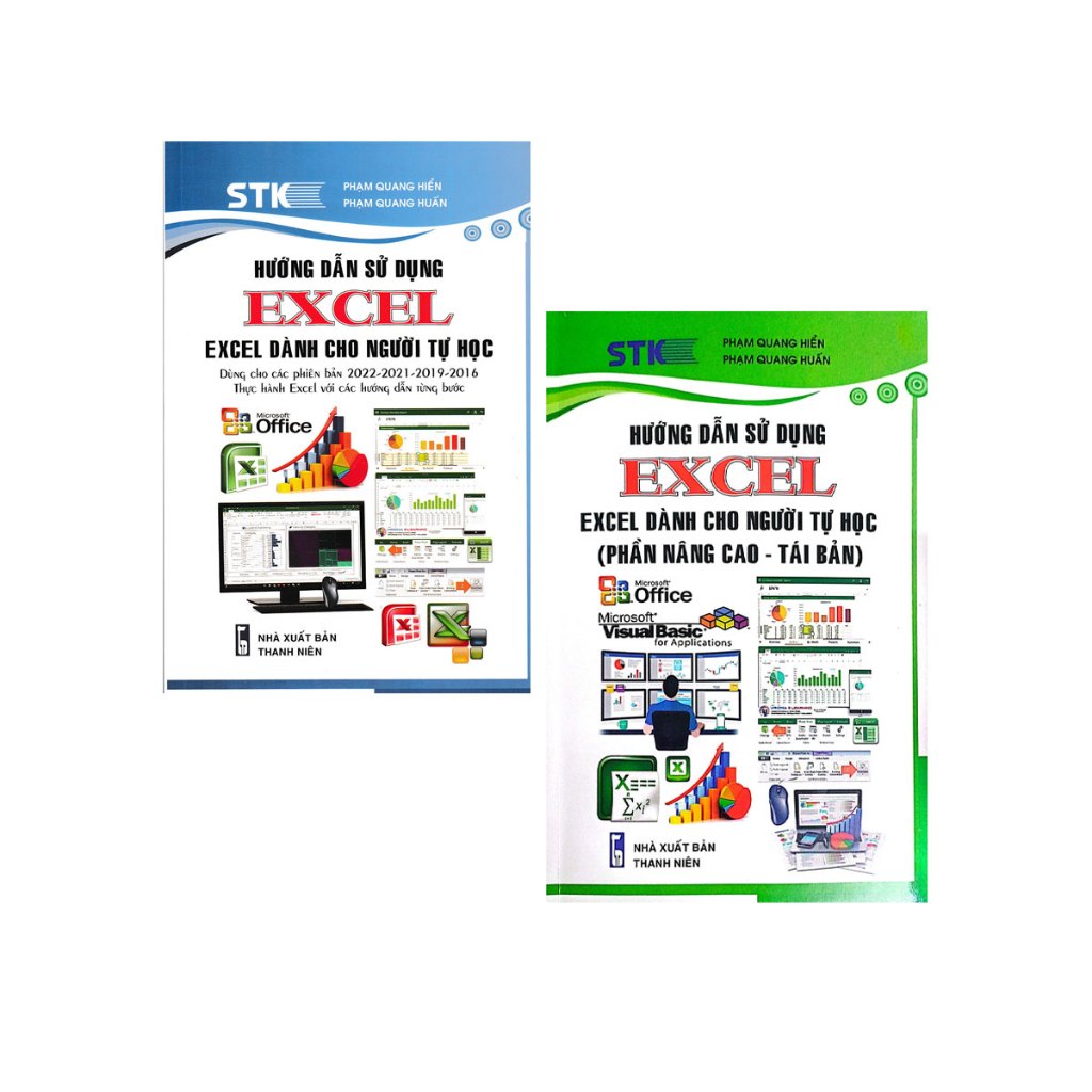 Sách Combo Hướng Dẫn Sử Dụng Excel Excel Dành Cho Người Tự Học Hướng Dẫn Từng Bước Nâng 