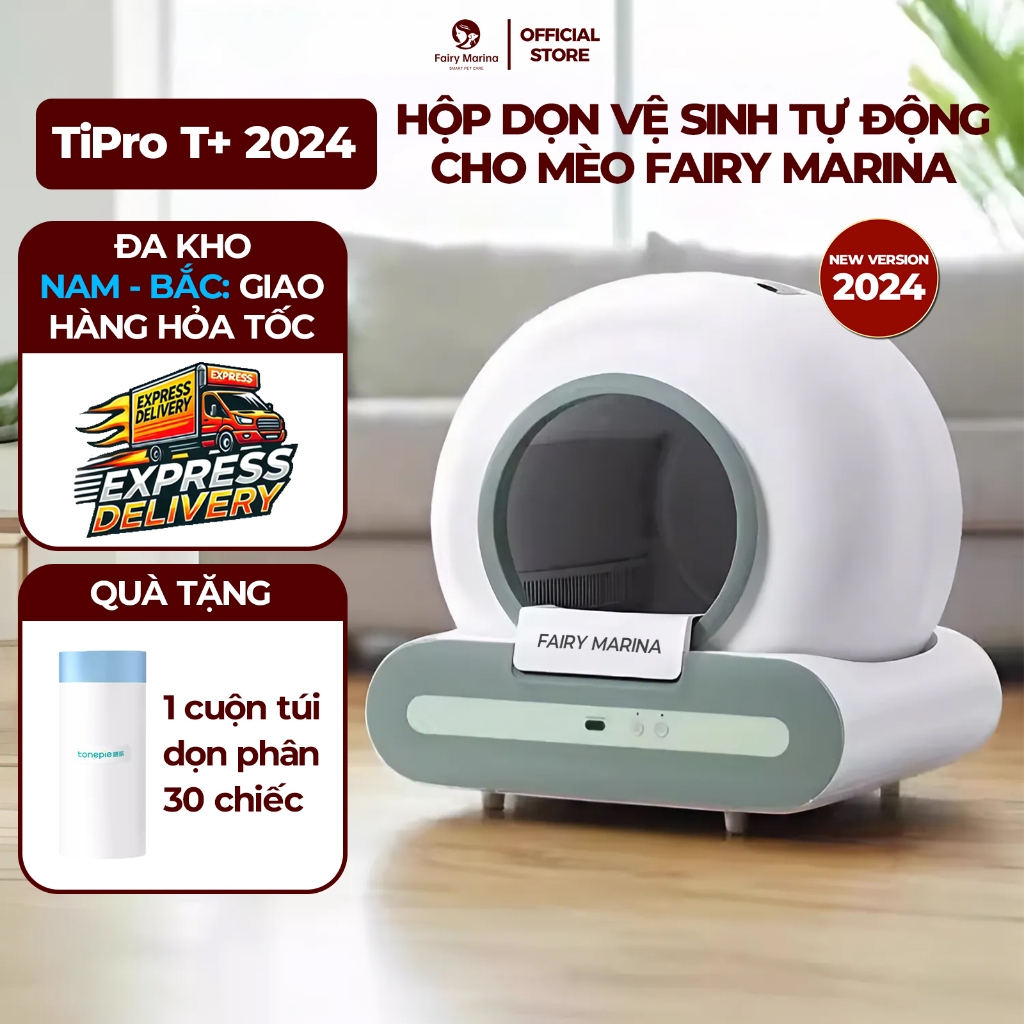 Máy dọn phân mèo tự động Ti Pro T+ 2024, hộp dọn vệ sinh mèo tự động hốt phân từ xa - Fairy ...