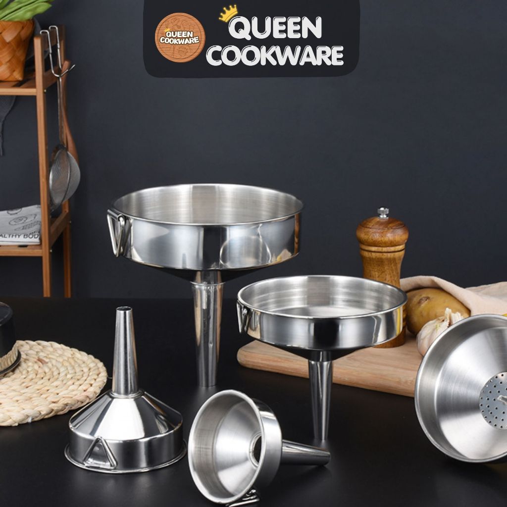 Phễu Inox 304 cao cấp Rót Chất Lỏng Xăng, Dầu, Mật Ong, Rượu Dày Dặn Độ Bền Cao_QUEEN COOKWARE ...