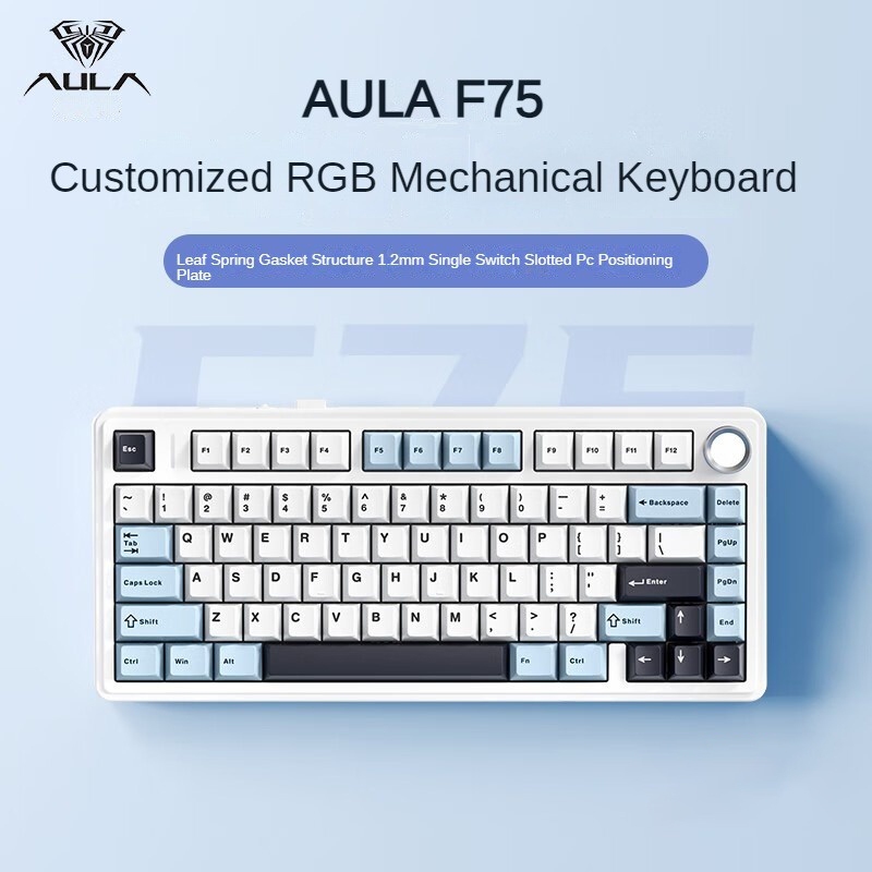 Bàn phím cơ Silent không dây AULA F75 - Hỗ trợ hotswap - LED RGB nhiều chế độ - 3 mode kết nối ...