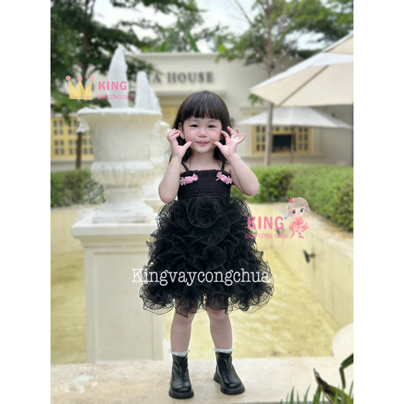 KING VÁY CÔNG CHÚA ĐẦM MÂY HỌA TIẾT KẸO THÂN CHẠY THUN TẶNG KÈM CÀI ĐẦU ...