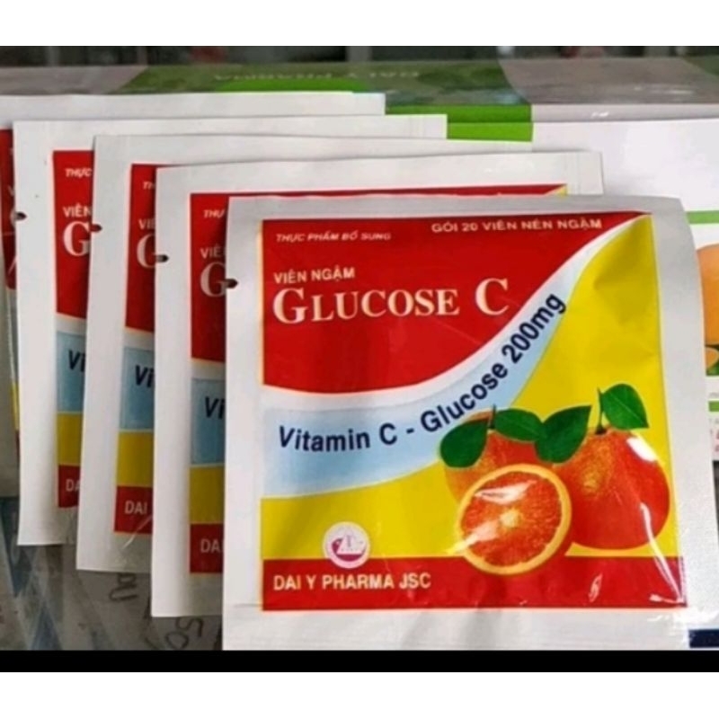 [ Chính hãng 100%] Viên Ngậm Gluco C - Viên ngậm C gói 20 viên vị thơm ...
