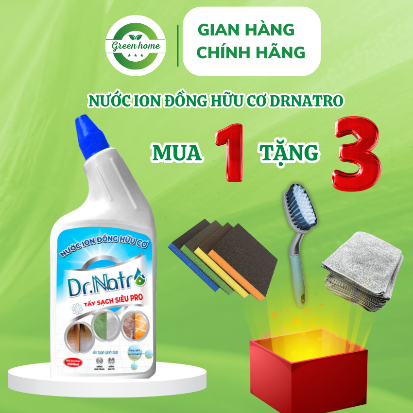 Nước Ion Đồng Hữu Cơ Dr Natro 1 lít tẩy sạch tường gạch ron gạch cặn ...