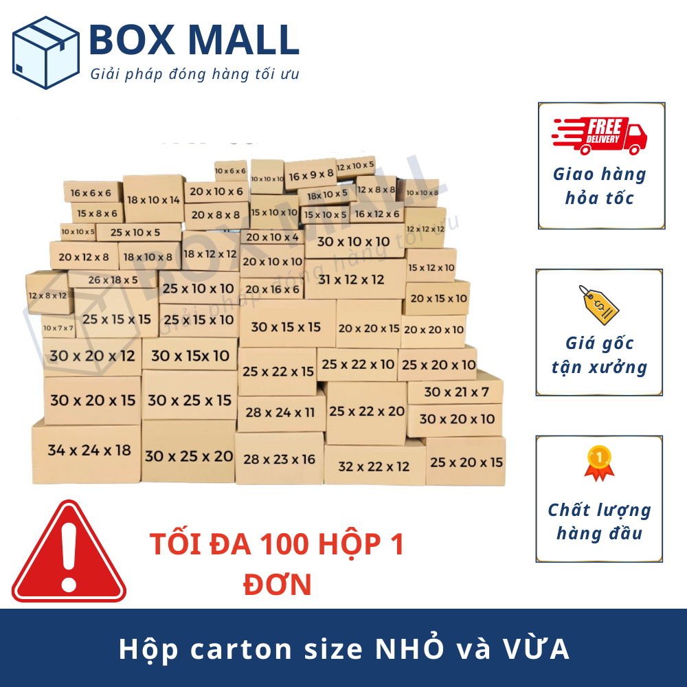 Hộp carton đóng hàng size vừa và lớn Box Mall hộp giấy gói hàng siêu rẻ ...