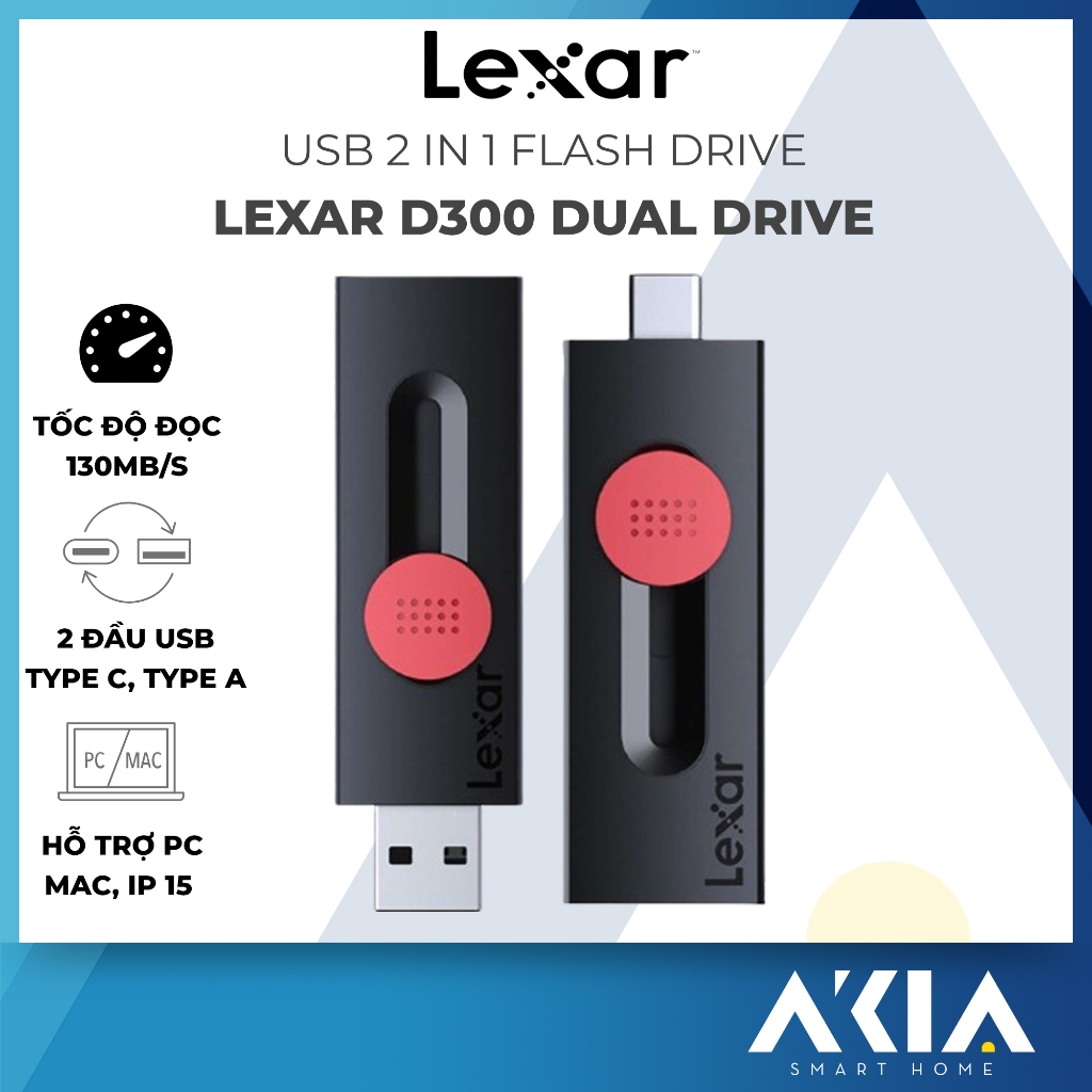 Usb Lexar D300 Type C và Type A Dual Drive 32GB/ 64GB/ 128GB/ 256GB ...