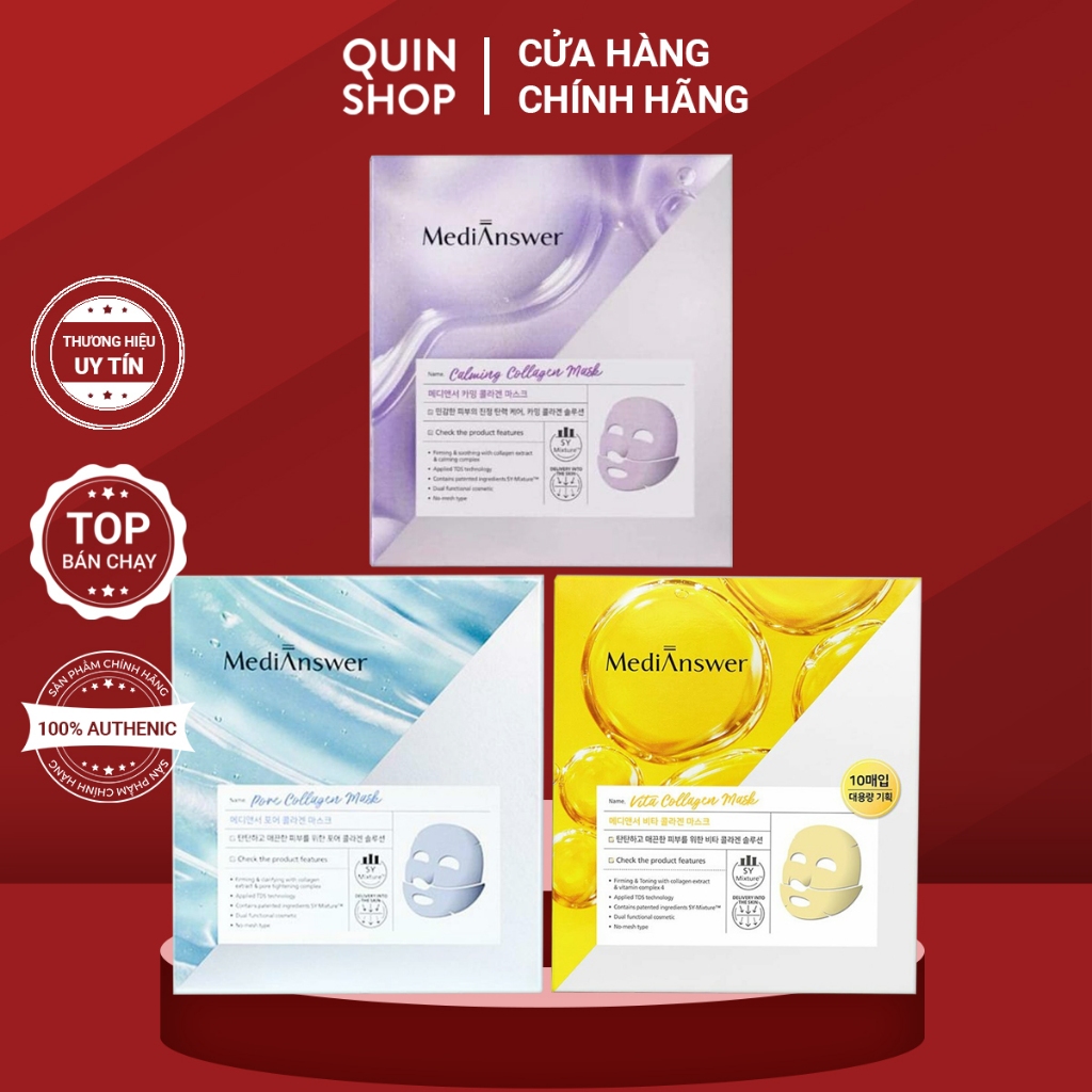 Hộp 5 Miếng Mặt Nạ Thạch Medi Answer Vita, Pore, Calming Collagen Mask ...
