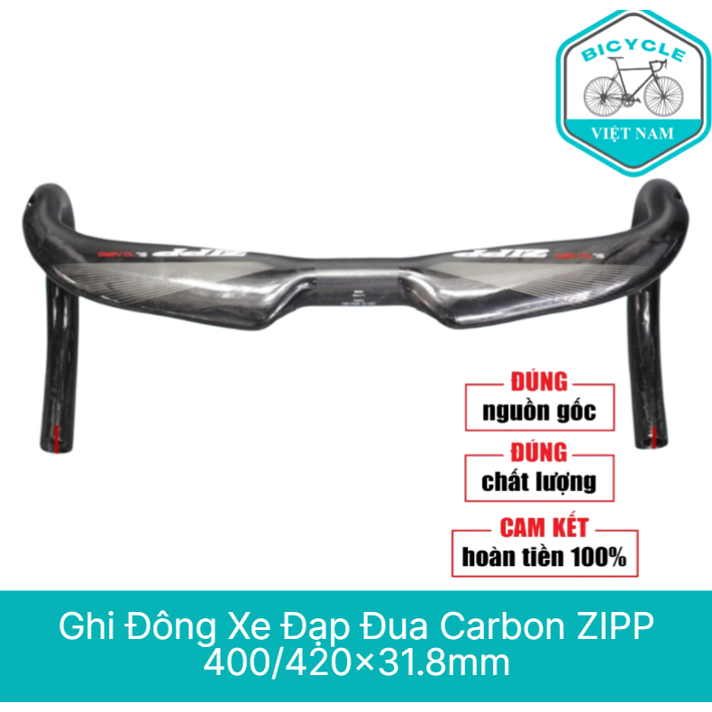 Ghi đông xe đạp đua CARBON ZIPP 400 / 420 x 31.8mm | Shopee Việt Nam