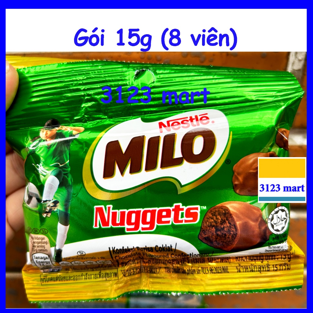 (hsd 05/2025) Lẻ 1 gói nhỏ 15g Socola viên MILO NUGGETS NESTLE 8 viên ...