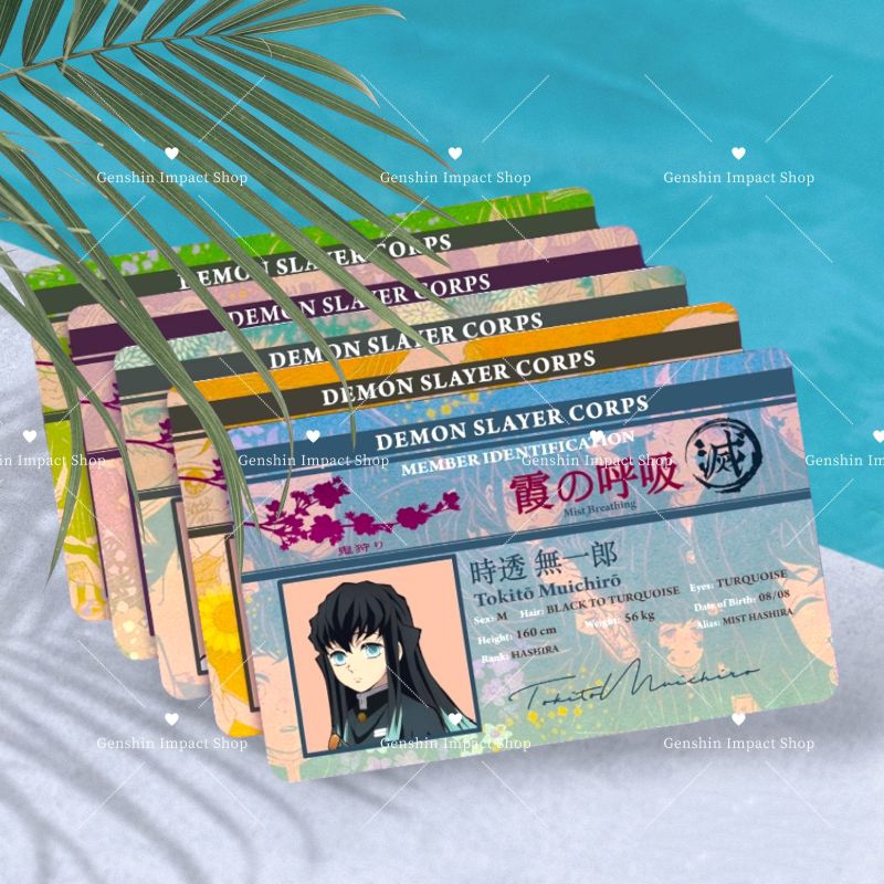 Ảnh danh thiếp ID card nhân vật Demon Slayer Thanh guom diệt quỷ ...