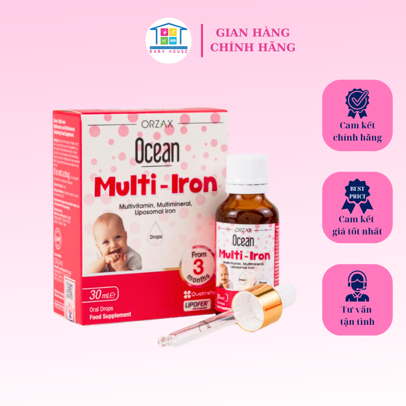 Ocean Multi Iron - Bổ Sung Sắt ,Vitamin Tổng Hợp Cho Bé (Lọ 30ml ...