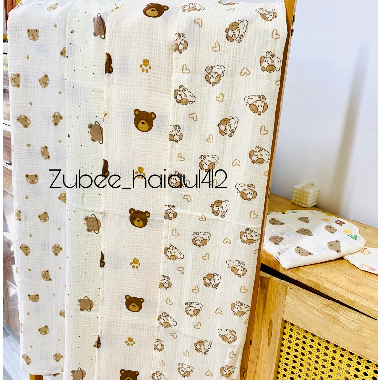 khăn tắm xô Zubee muslin cao cấp 2 lớp đa năng cho bé size 80x110cm ...