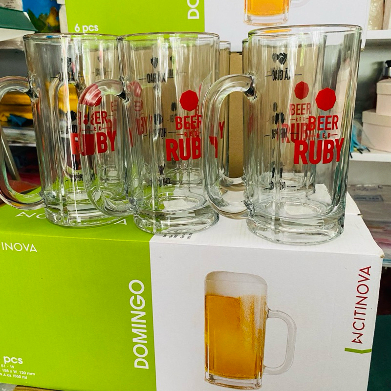 [CHÍNH HÃNG]Hộp 6 Ly bia Ruby Size đại 550ml hàng xịn dã man- thuỷ tinh ...