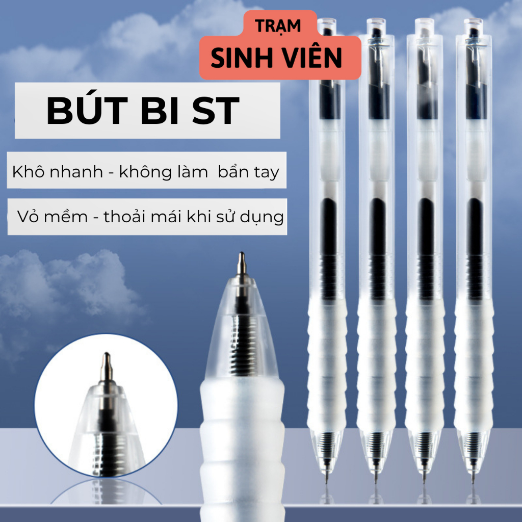 Bút Gel Ngòi St 0.5mm Vỏ Trong Suốt Thế Hệ Mới, Nhanh Khô, Nhiều Mực ...