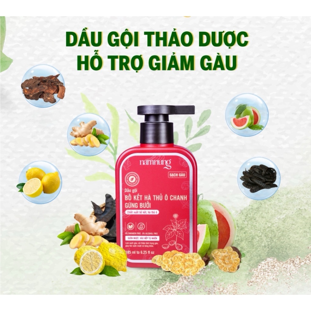 Dầu gội thảo dượċ Nam Nung hỗ trợ giảm nấm, gàu chai 185ml | Shopee ...