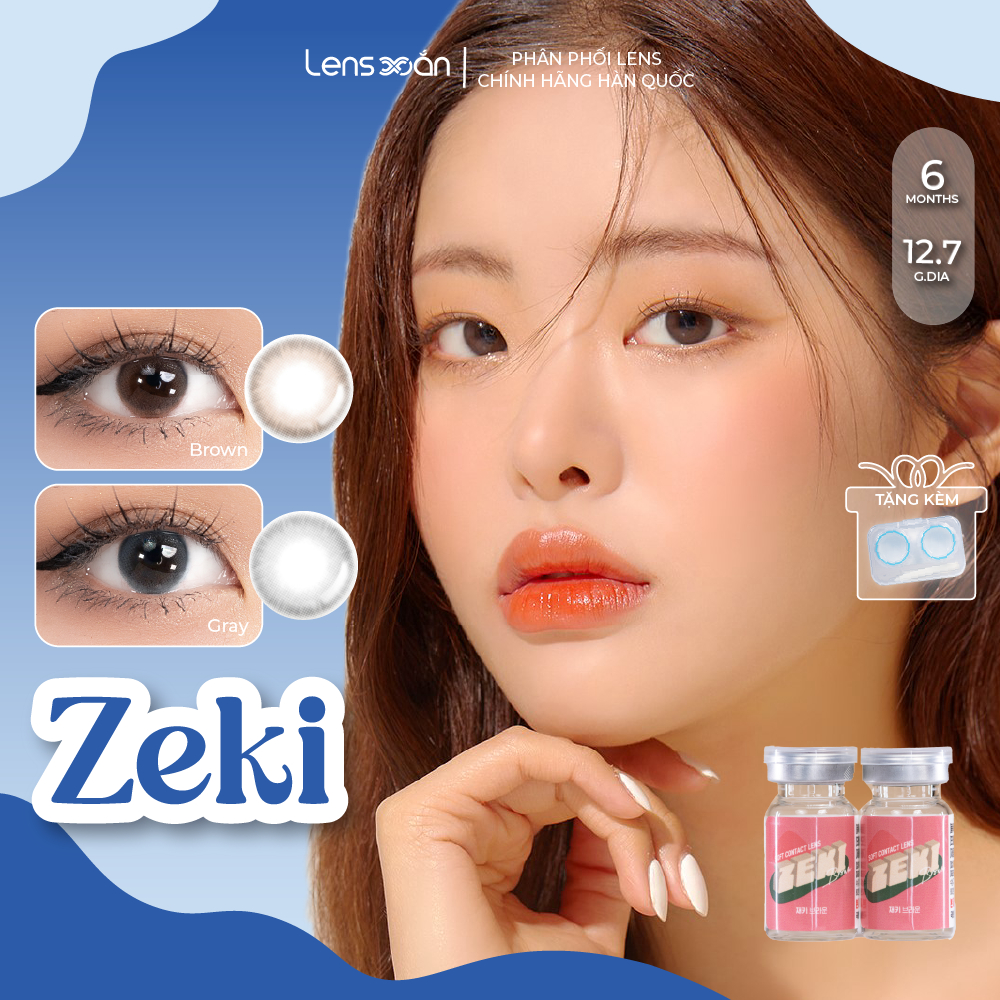Kính áp tròng cận 6 tháng nam nữ đeo được LENS XOẮN lens tự nhiên trong ...