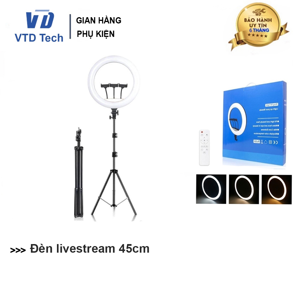 Đèn Livestream 45cm, Có 3 Kẹp ĐT, Cắm Nguồn Trực Tiếp, Có Cảm Biến, Điều Khiển Bằng Remot - VTD ...