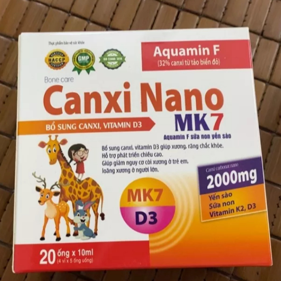 Bone care Canxi Nano Mk7 Aquamin F Sữa Non Yến Sào - Bổ sung canxi cho bé vitamin D3 - H20 ống ...