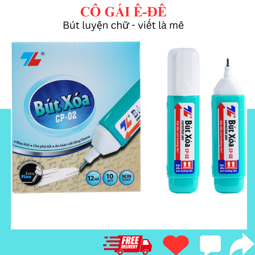Hộp 10 bút xóa nước TL CP-02, bút xóa nước học sinh nhanh khô, hộp 10 viết xóa nước | Shopee ...