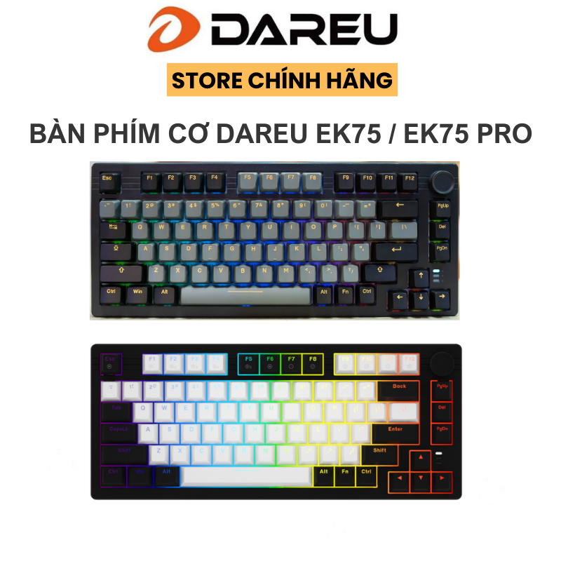 Bàn phím cơ DAREU EK75 Pro (2 sides RGB strip, DareU DREAM sw, Type-C) | Shopee Việt Nam