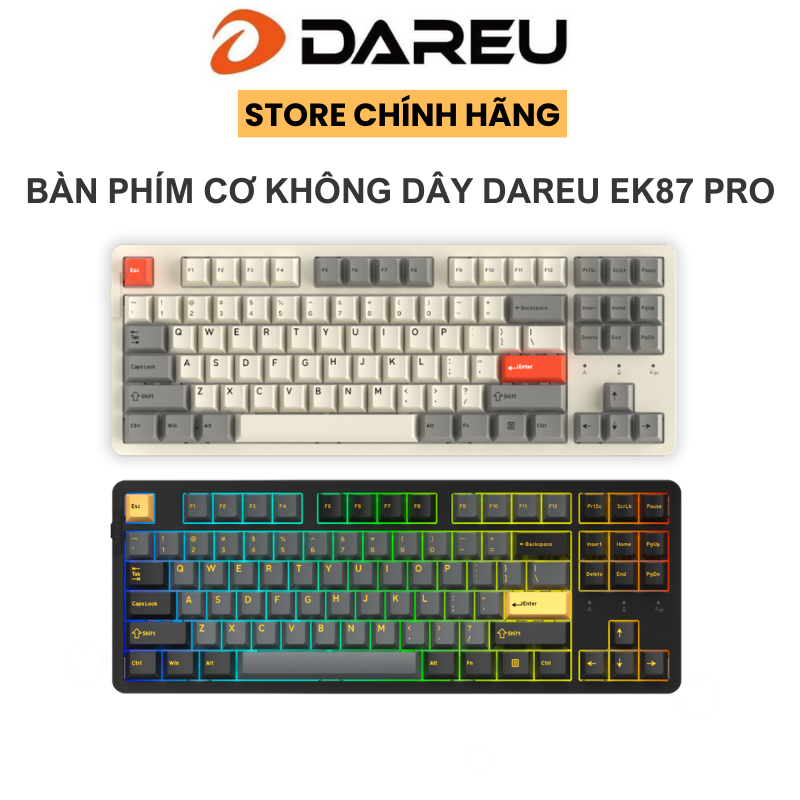 Bàn phím cơ DAREU EK87 PRO (Triple Mode, Cherry PBT Double Shot, Gasket Mount, RGB) | Shopee ...