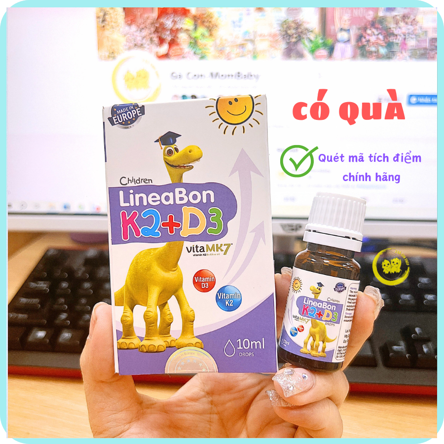 Vitamin D3k2 MK7 Lineabon 10ml chính hãng(có quà) | Shopee Việt Nam