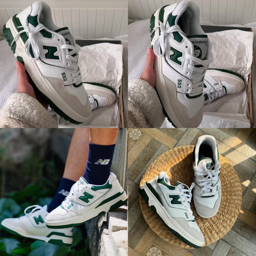 Giày Thể Thao New Balance 550 White Green Trắng Xanh, Giày NB550 Cho ...