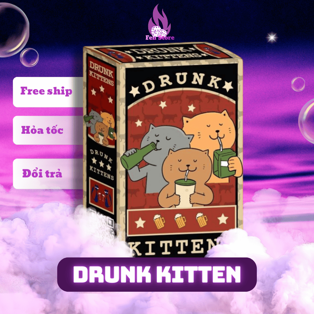 [DRINKING PARTY] Bộ bài Mèo nhậu Drunk kittens 52 lá, phiên bản Việt hóa với thiết kế dễ thương ...