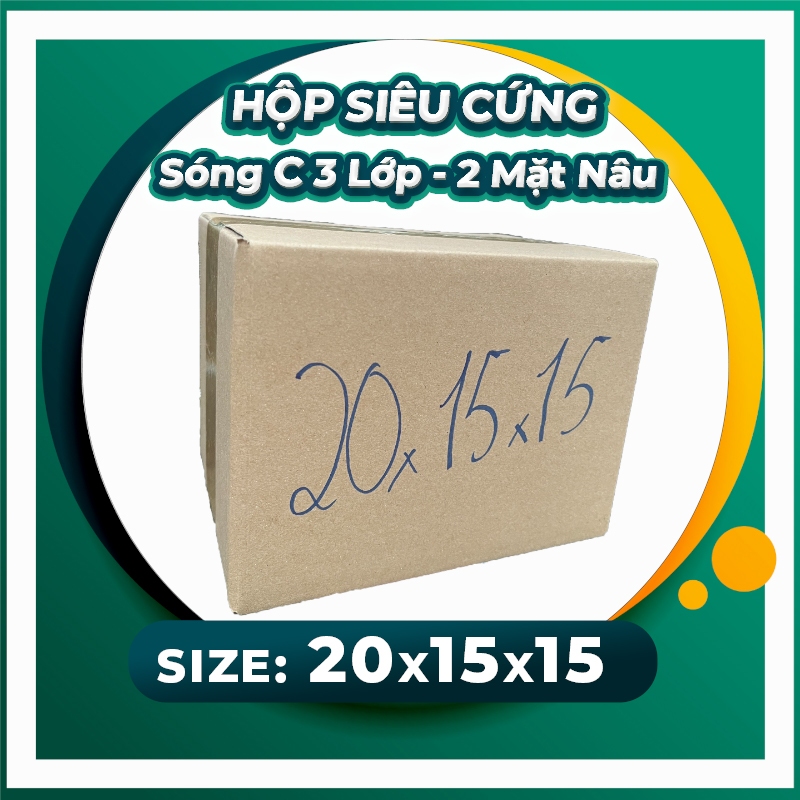 20x15x15 Hộp Carton siêu cứng 2 mặt nâu 3 lớp sóng C | Shopee Việt Nam