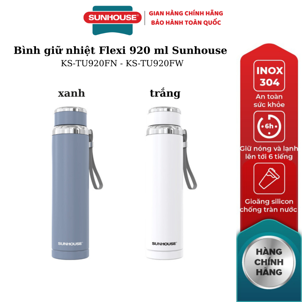 Bình giữ nhiệt Flexi 920ml Sunhouse KS-TU920FN ,KS-TU920FW - Hàng chính hãng | Shopee Việt Nam