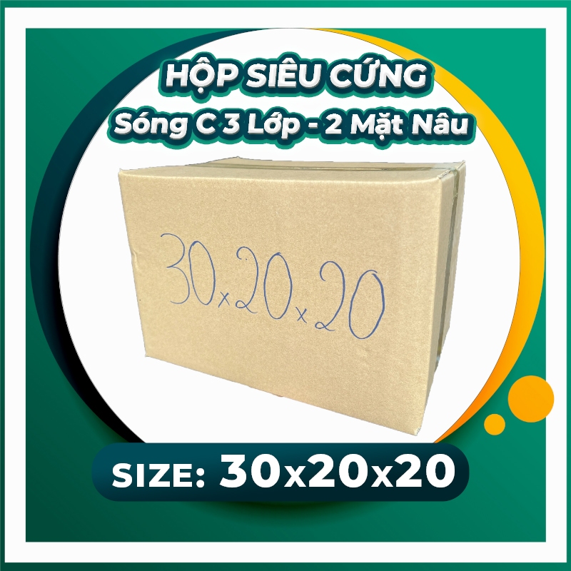 30x20x20 Hộp Carton siêu cứng 2 mặt nâu 3 lớp sóng B | Shopee Việt Nam