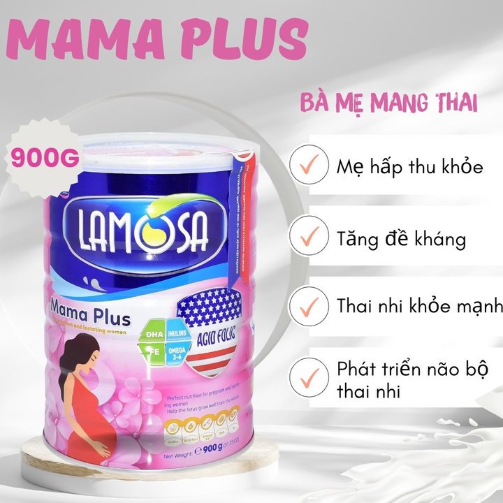 LAMOSA - [HÀNG NHẬP KHẨU] SỮA BỘT DINH DƯỠNG CHO BÀ MẸ MANG THAI VÀ CHO CON BÚ MAMA PLUS 900GR ...