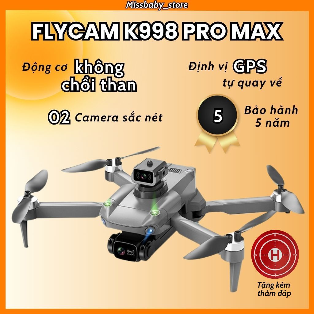 Flycam k998, done có động cơ không chổi than, tích hợp định vị GPS tự ...