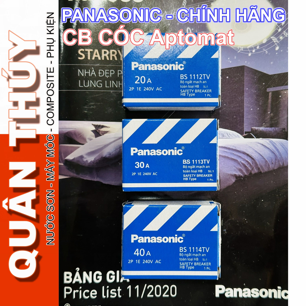 [HÀNG CHÍNH HÃNG] CB Cóc Aptomat Panasonic Cầu dao tự động loại 20A/30A ...