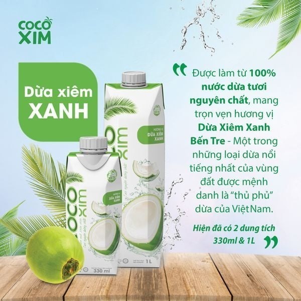 Nước Dừa COCO XIM Hương Vị Dừa Xiêm Xanh Chai 330ml/ 1L - Dùng Giải ...