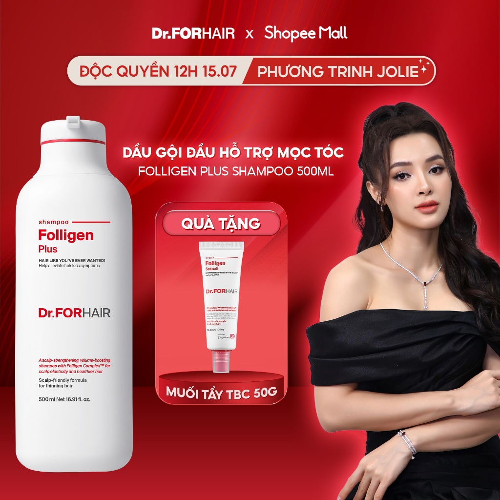 Dầu gội đầu sạch gàu, hỗ trợ mọc tóc, giảm rụng tóc Dr.FORHAIR Folligen ...
