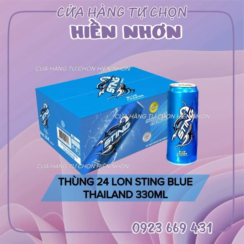 [Thùng 24 lon] Nước Uống Tăng Lực Sting Blue Dạng Lon Xanh Dương ...