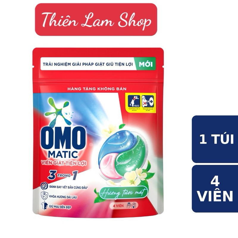 (MẪU THỬ) Túi 4 viên giặt tiện lợi OMO MATIC 3 trong 1 (4 viên*10.5g) | Shopee Việt Nam