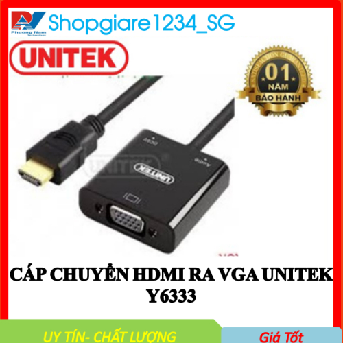 Cáp HDMI to VGA +Audio Chính Hãng Unitek Y 6333 , Bảo Hành 12 Tháng , 1 ...