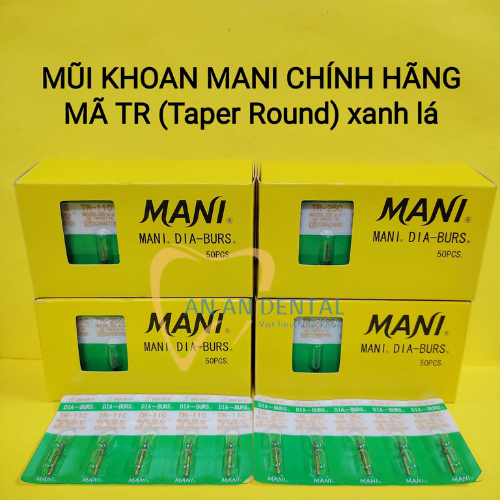 Mũi khoan Mani - Mã TR xanh lá (TAPER ROUND END) - Mani chính hãng ...