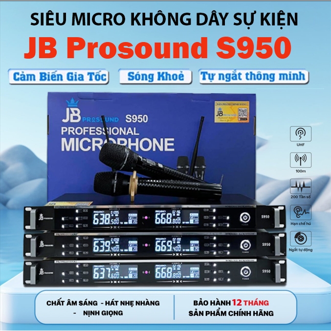 Micro Không Dây JB Prosound S950 Chính Hãng-Chống Hú,Âm Sạch,Tự Ngắt ...