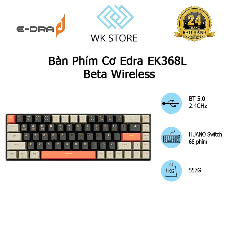 Bàn Phím Cơ Edra EK368L | Beta Wireless | Mới | Bảo hành 24 tháng ...