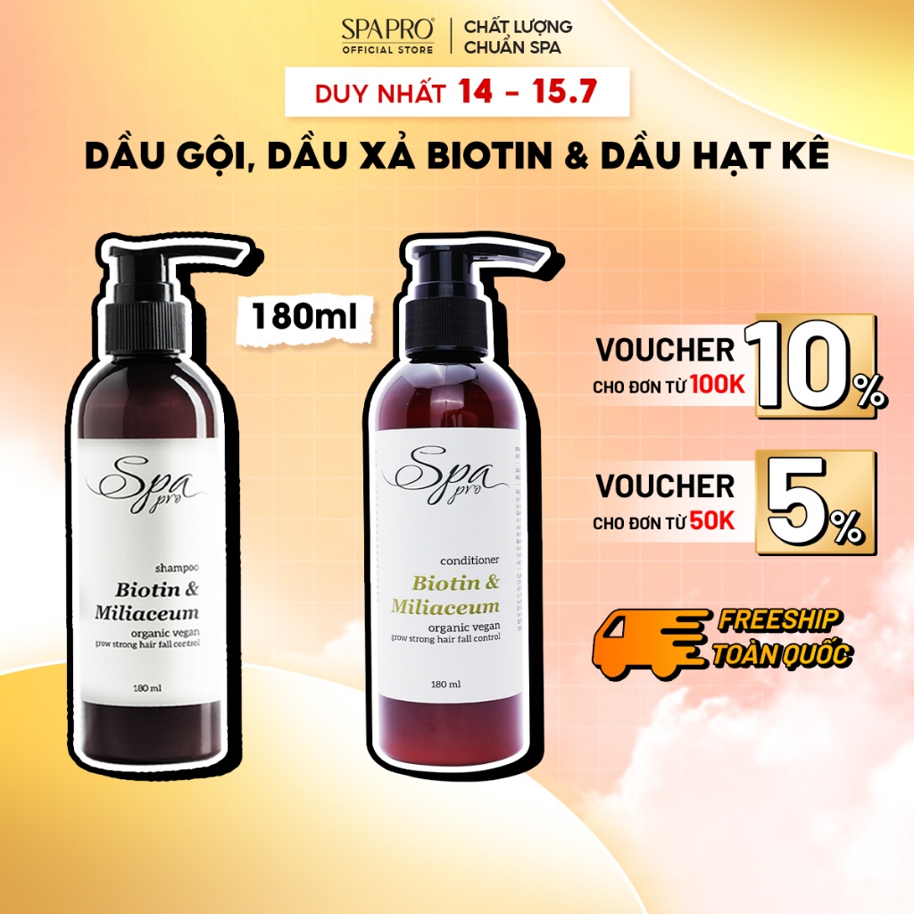 Dầu Gội Xả 180ml Giảm Rụng Tóc Sạch Gàu Biotin & Miliacin Thực Vật ...