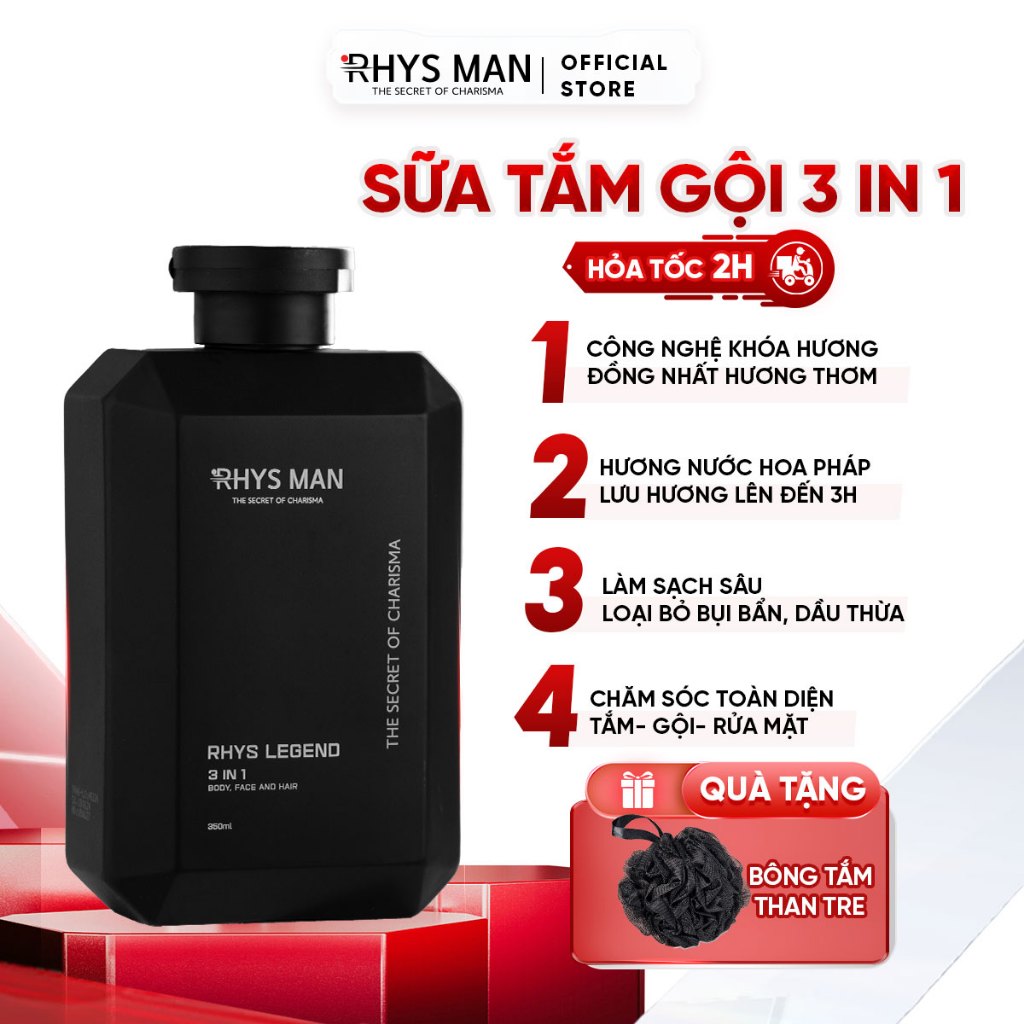 Sữa tắm gội nam 3in1 RHYS MAN hương nước hoa Rhys Legend 350ml | Shopee ...