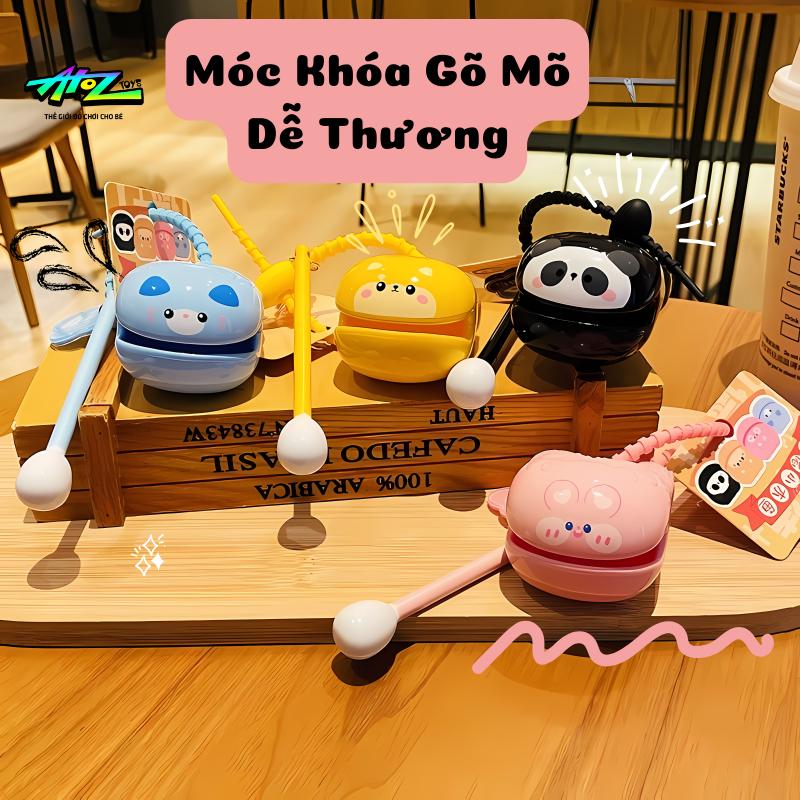 Móc Khóa Gõ Mõ Mèo Thần Tài Dễ Thương Cho Người Mỏ Hỗn Tịnh Tâm - Bộ ...
