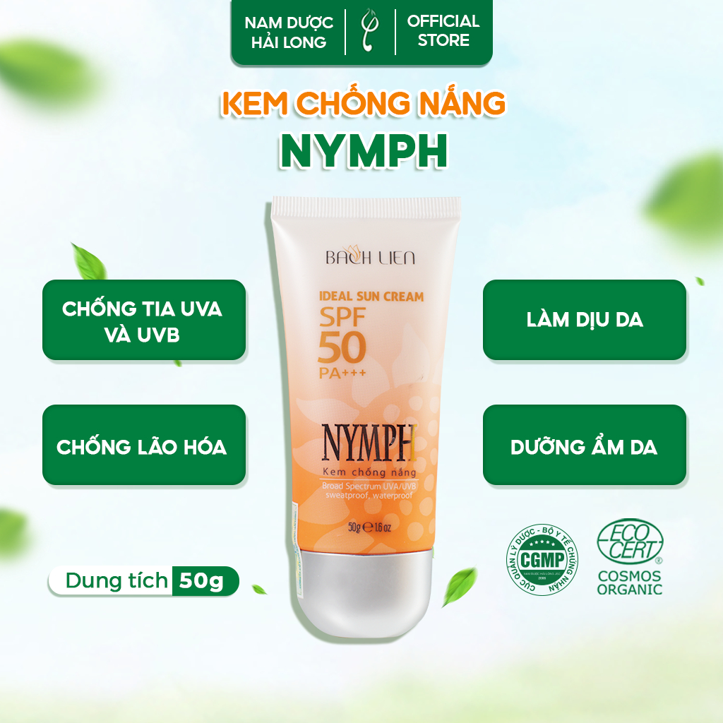 [CHÍNH HÃNG] Kem chống nắng Bạch Liên NYMPH 50g | Shopee Việt Nam