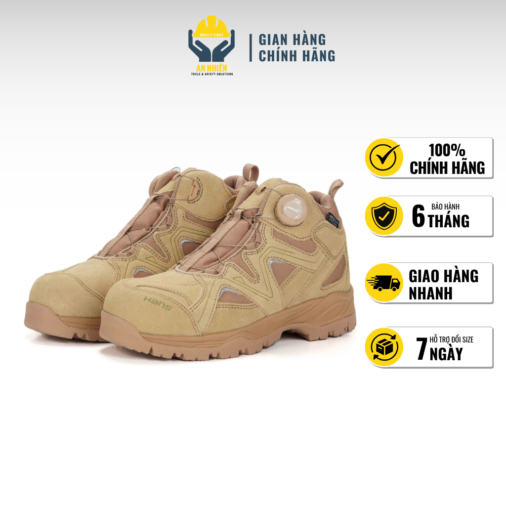 Giày Bảo Hộ Lao Động Hàn Quốc HS624 Cổ Cao, Da Lộn, Chống Dập Ngón ...