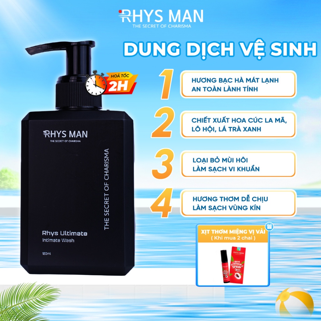 Dung dịch vệ sinh nam giới hương bạc hà RHYS MAN Rhys Ultimate 120ml ...