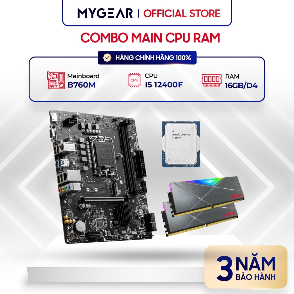 Combo Linh Kiện Mainboard + CPU + RAM MSI B760M-E D4 CPU i5 12400F RAM ...