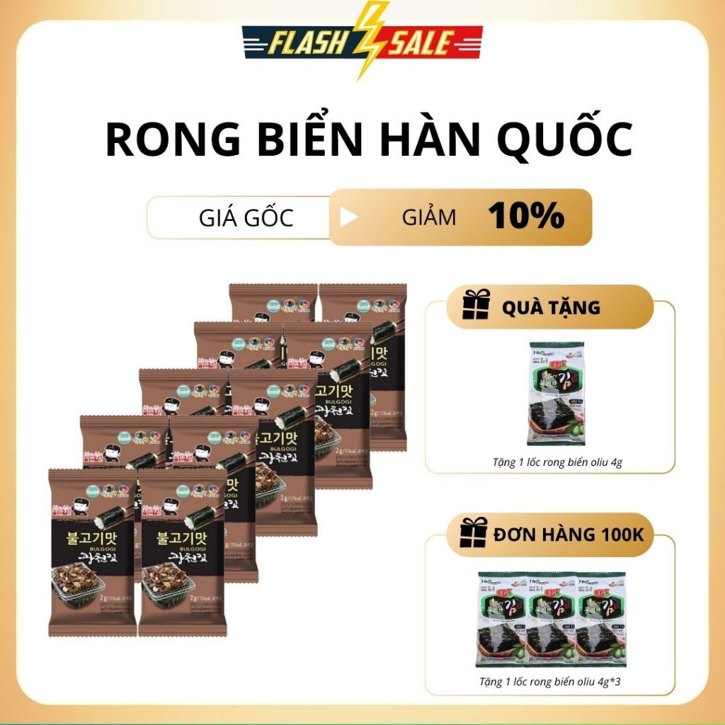 Lốc 10 Gói Rong Biển Hàn Quốc Ăn Liền Captain Lee - Rong Biển Mini Vị ...